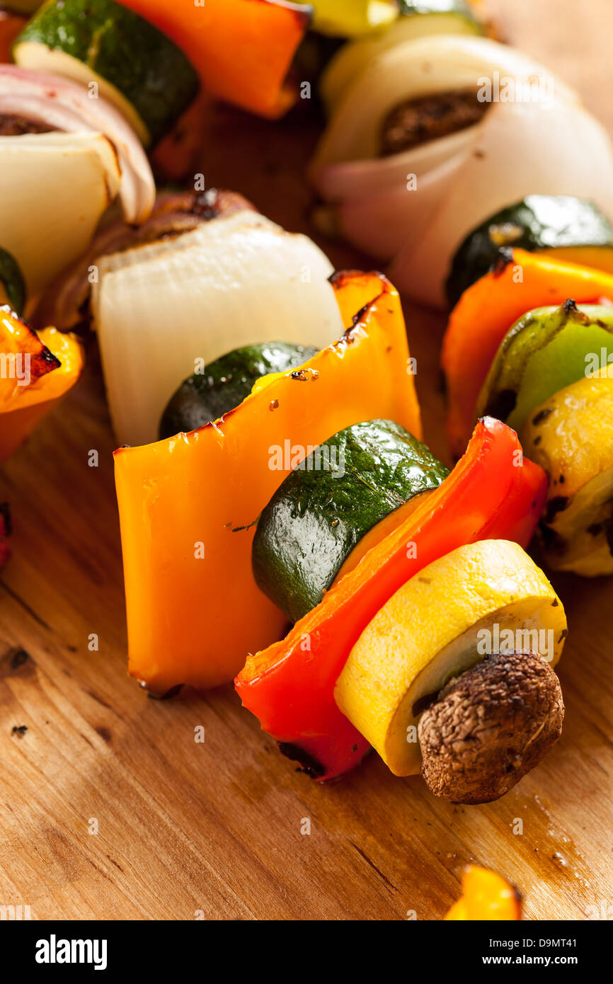 Organic Grilled Vegetable shish Kebab with peppers, mushrooms, and onions Stock Photo - Alamy
