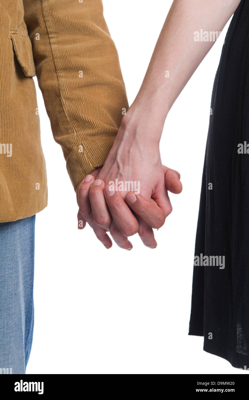 Man holds the hand of the woman (Model release Stock Photo - Alamy