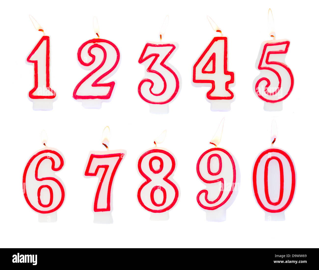 Birthday candles number set isolated hi-res stock photography and ...