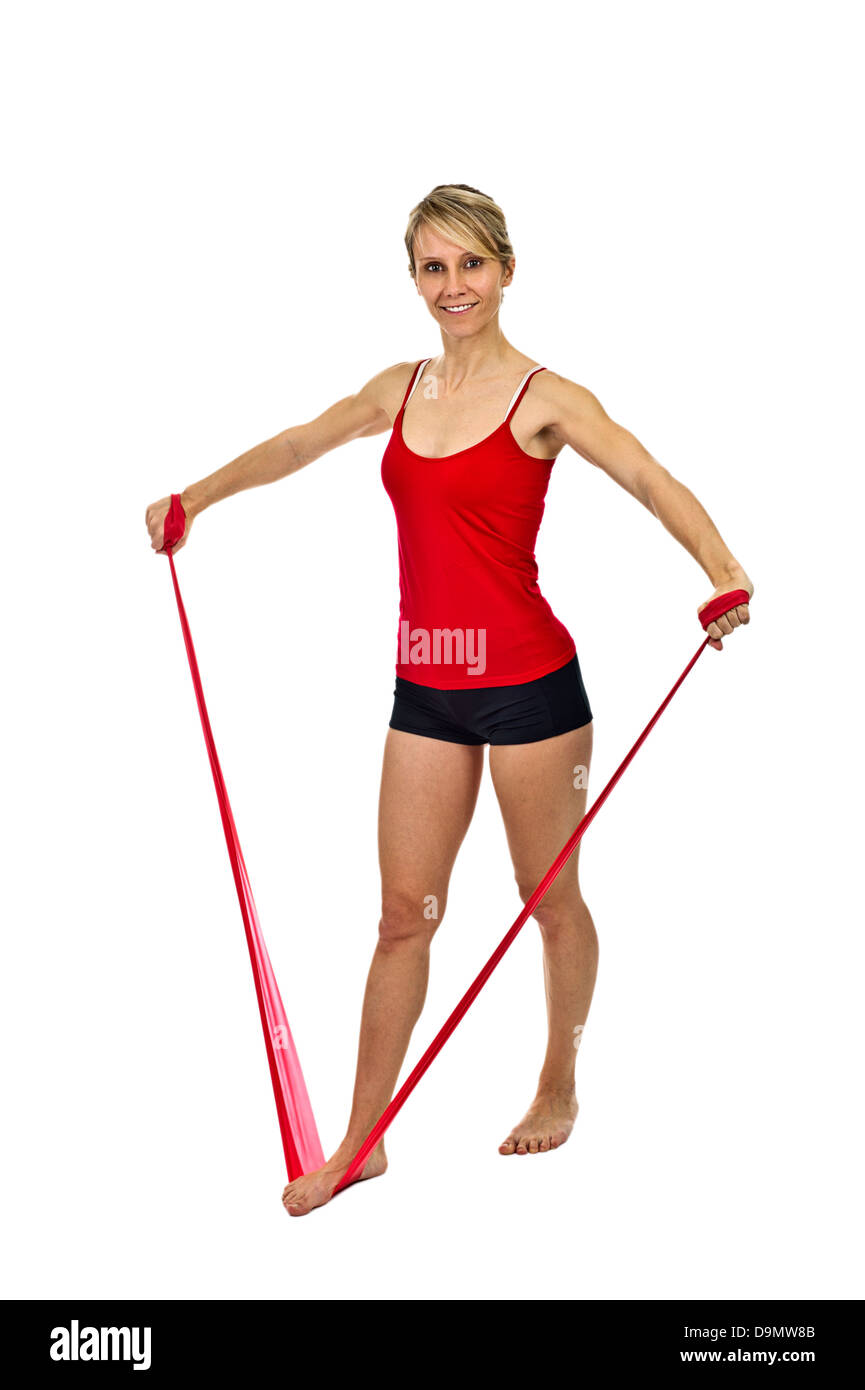 Stretch exercises (Model release Stock Photo - Alamy