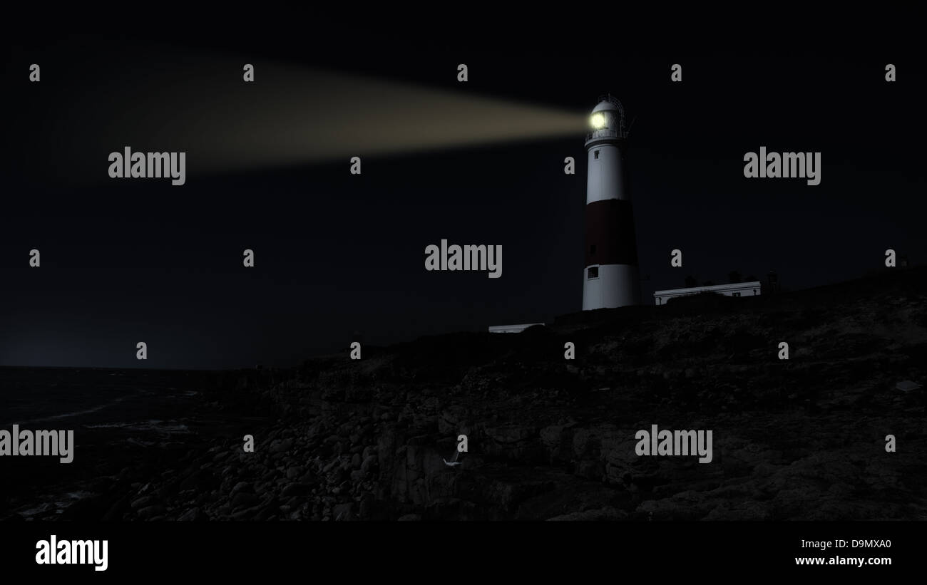 Night lighthouse light beam hi-res stock photography and images - Alamy
