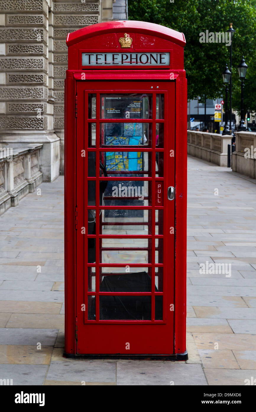 Traditional British red telephone box, Whitehall, Westminster, London UK Stock Photo - Alamy