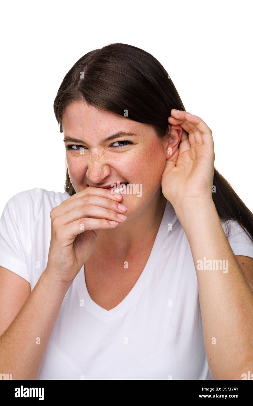 Embarrassed smile (Model release Stock Photo - Alamy