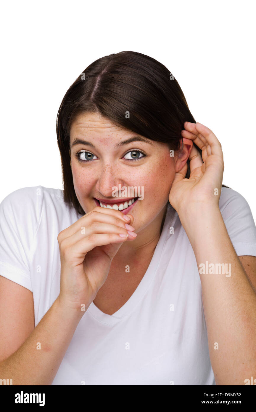 Embarrassed smile (Model release Stock Photo - Alamy