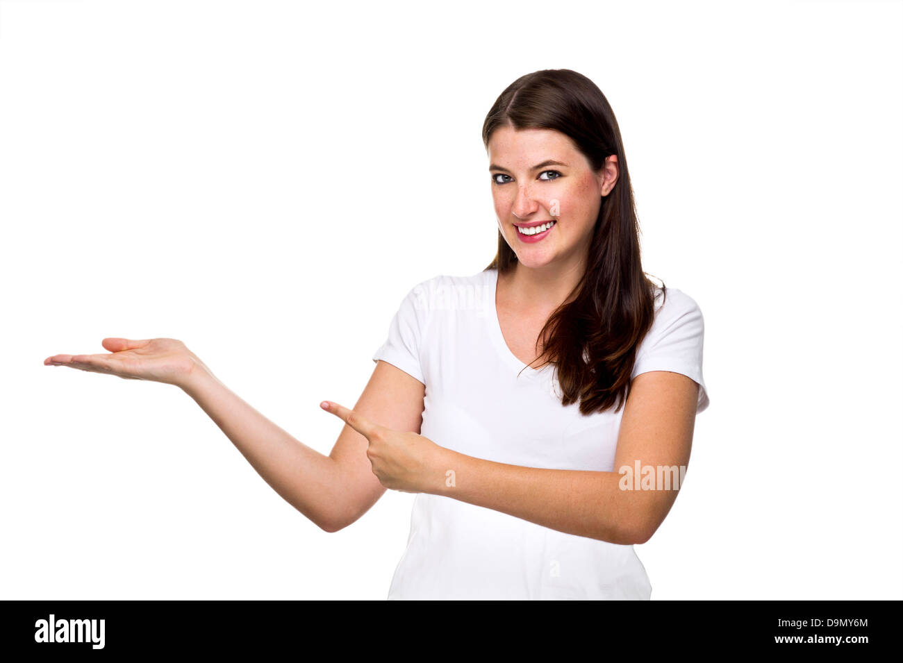 Woman points hi-res stock photography and images - Alamy