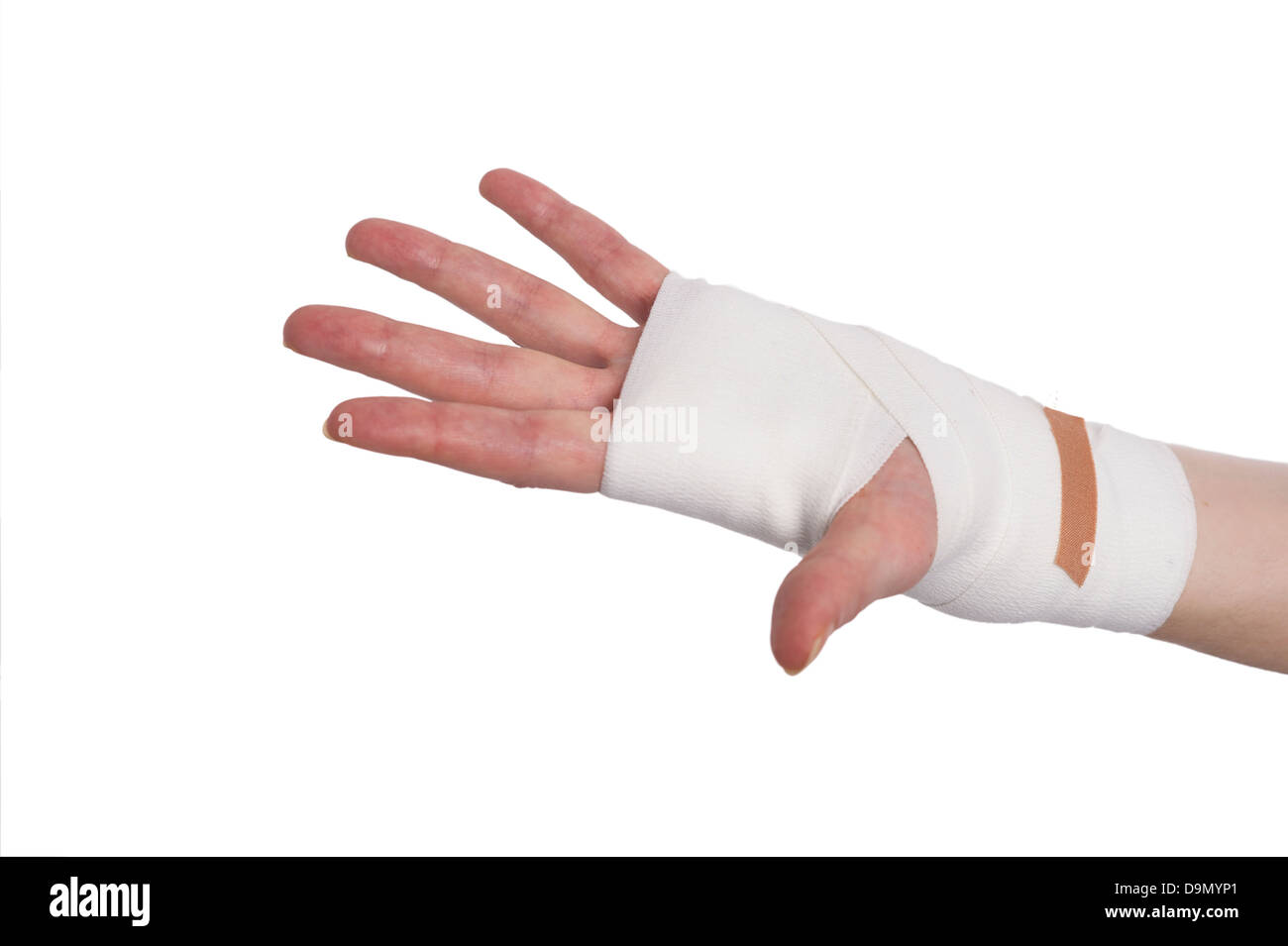 (Model release) Hand is connected with a bandage Stock Photo - Alamy