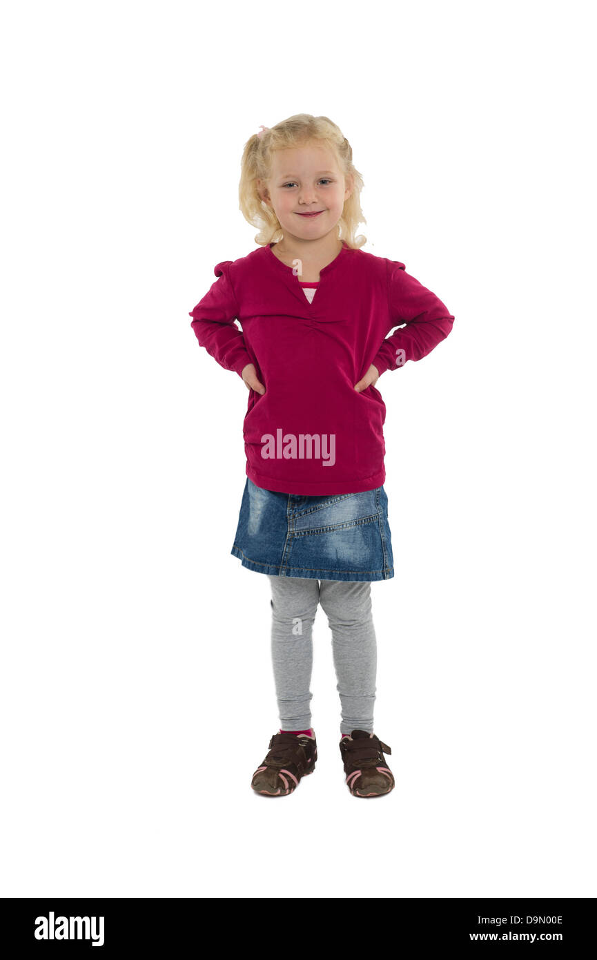 Smiling happy blond girl Cut Out Stock Images & Pictures - Alamy