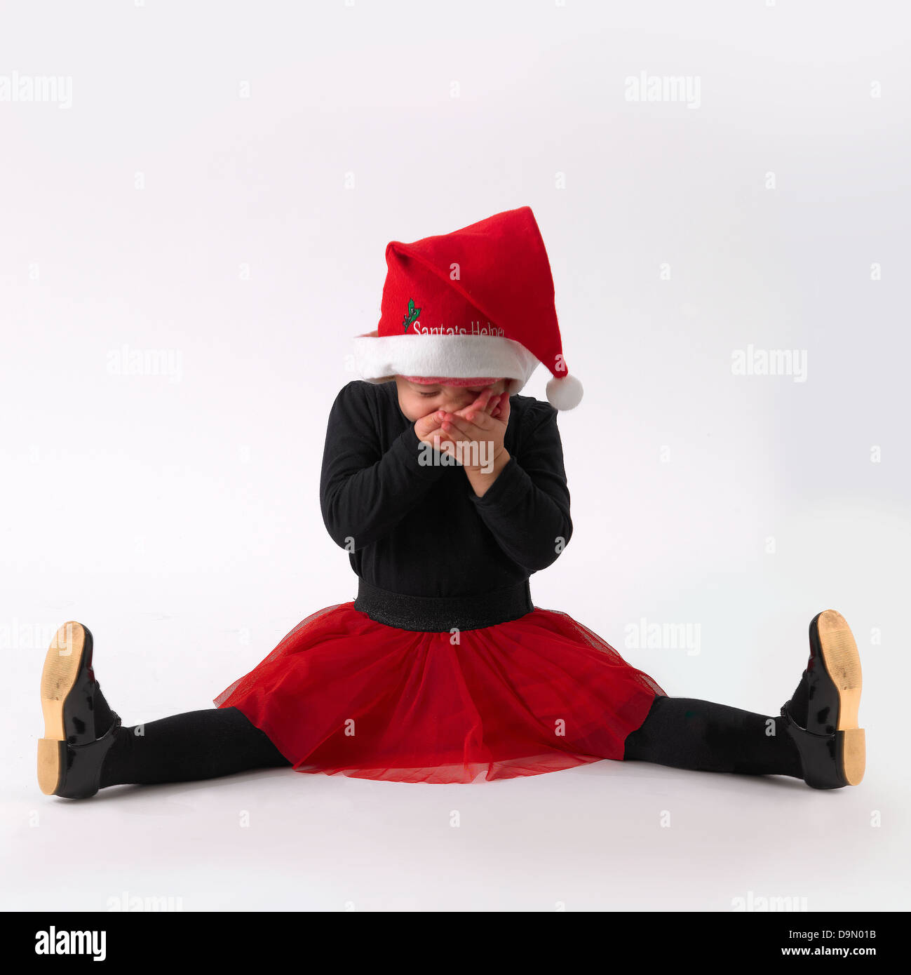 little girl in Santa outfit Stock Photo - Alamy