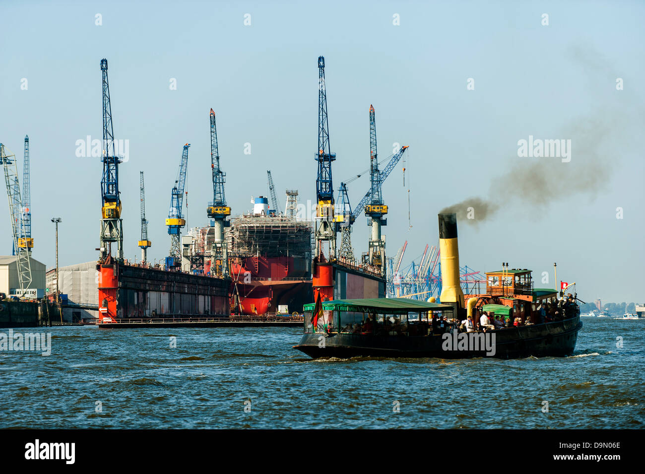 Hamburg landing stages Stock Photo - Alamy