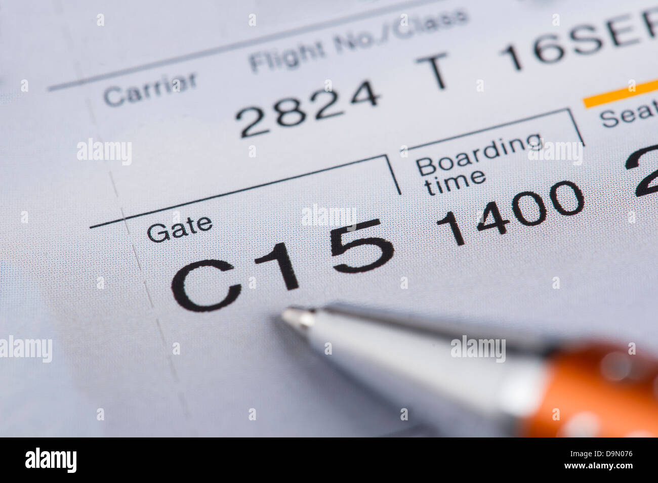 Boarding Card gate Stock Photo - Alamy