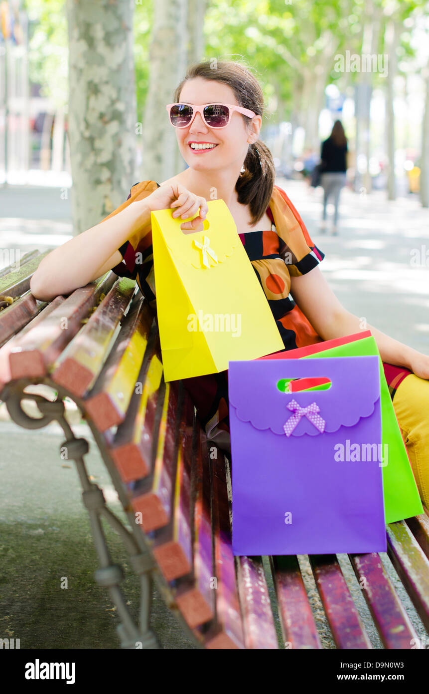 Woman coming from store hi-res stock photography and images - Alamy