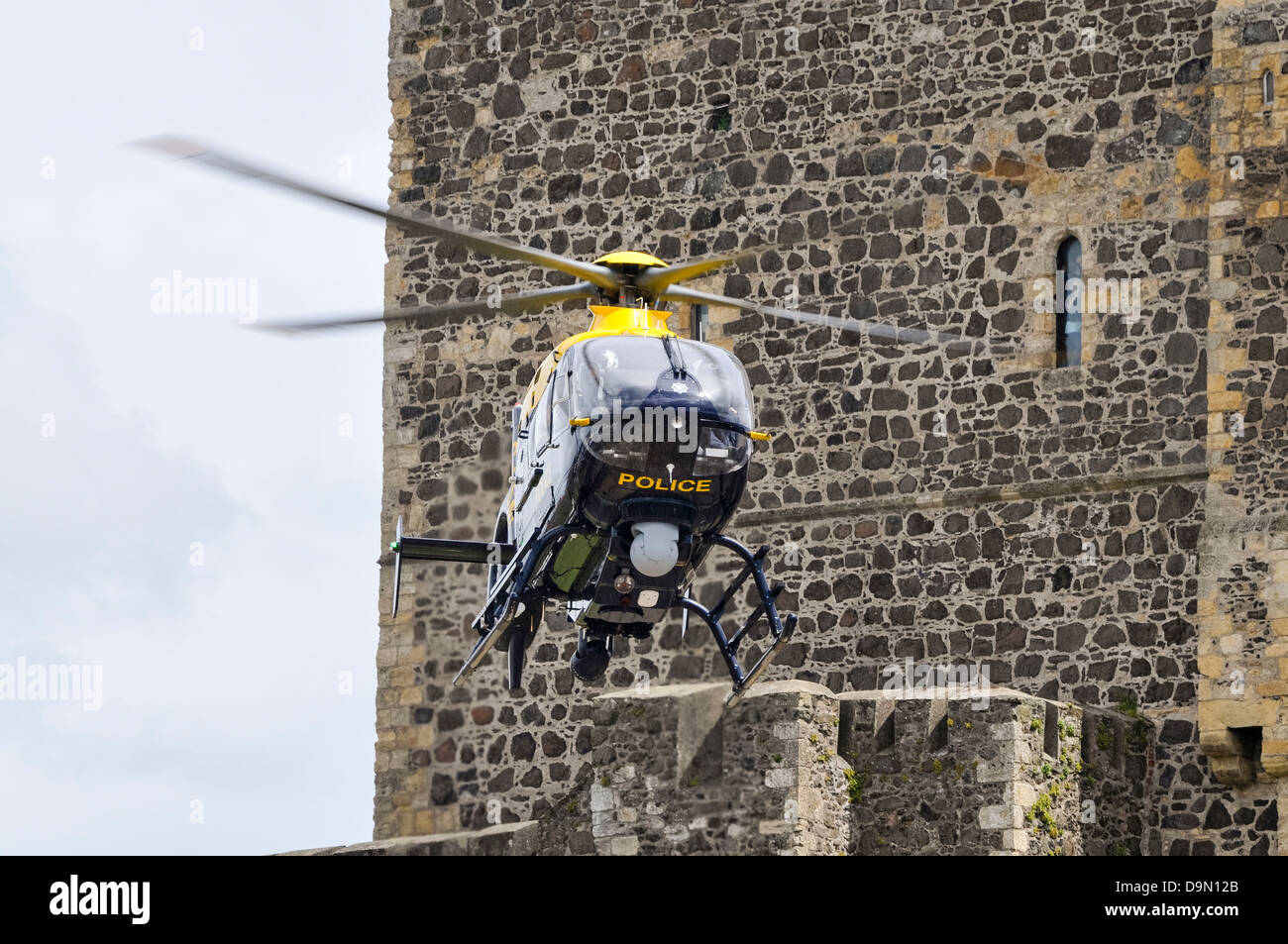 PSNI police helicopter G-PSNI (Eurocopter EC135) comes in to land ...