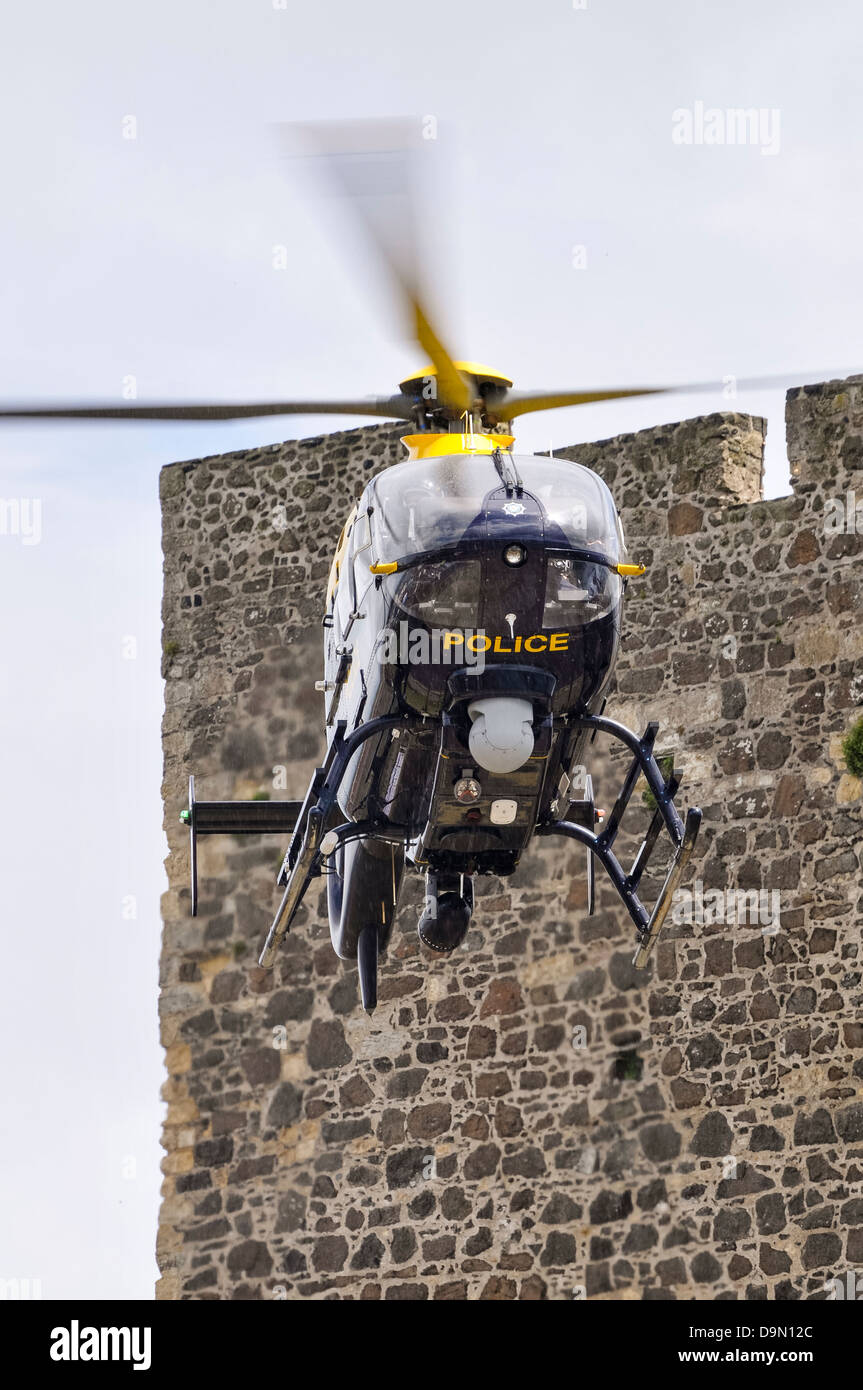 PSNI police helicopter G-PSNI (Eurocopter EC135) comes in to land ...