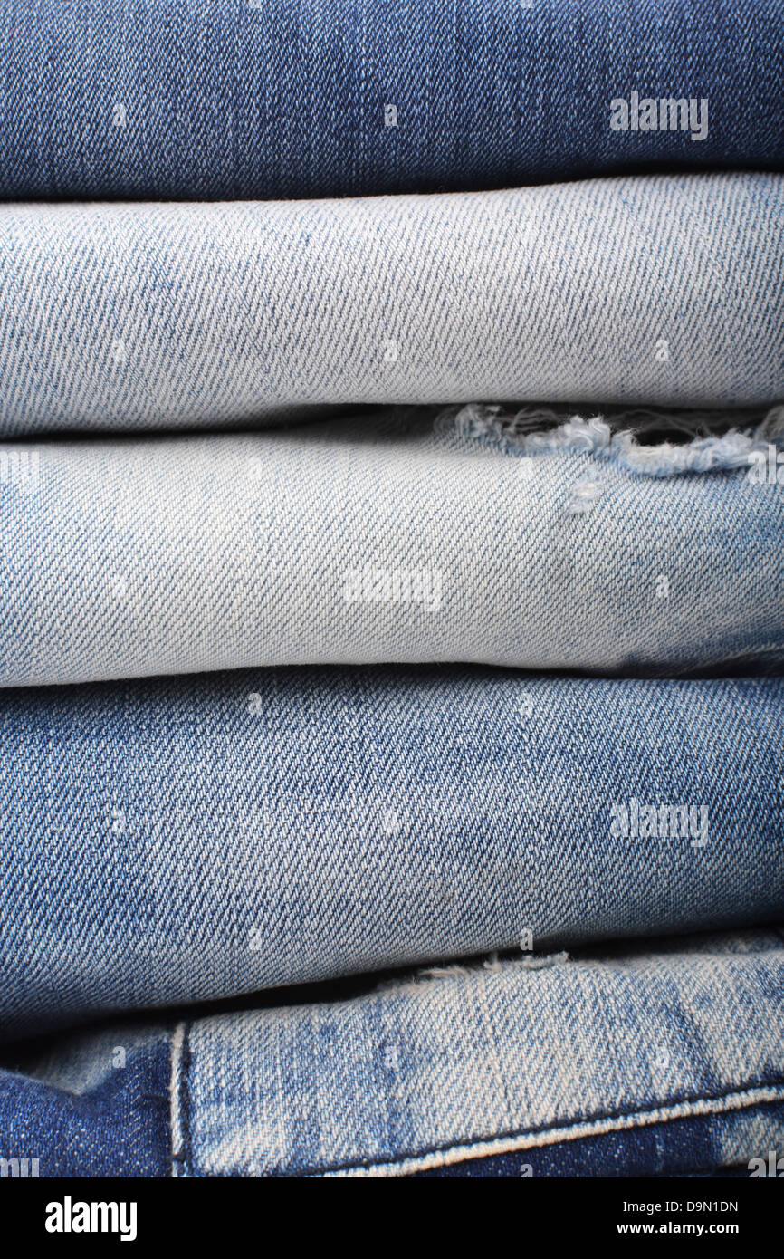 stack of folded jeans Stock Photo - Alamy