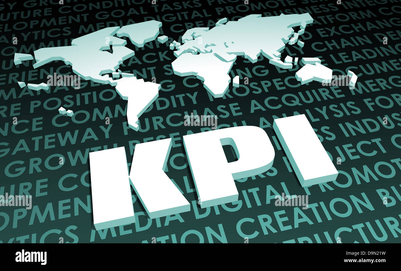 KPI Industry Global Standard on 3D Map Stock Photo - Alamy