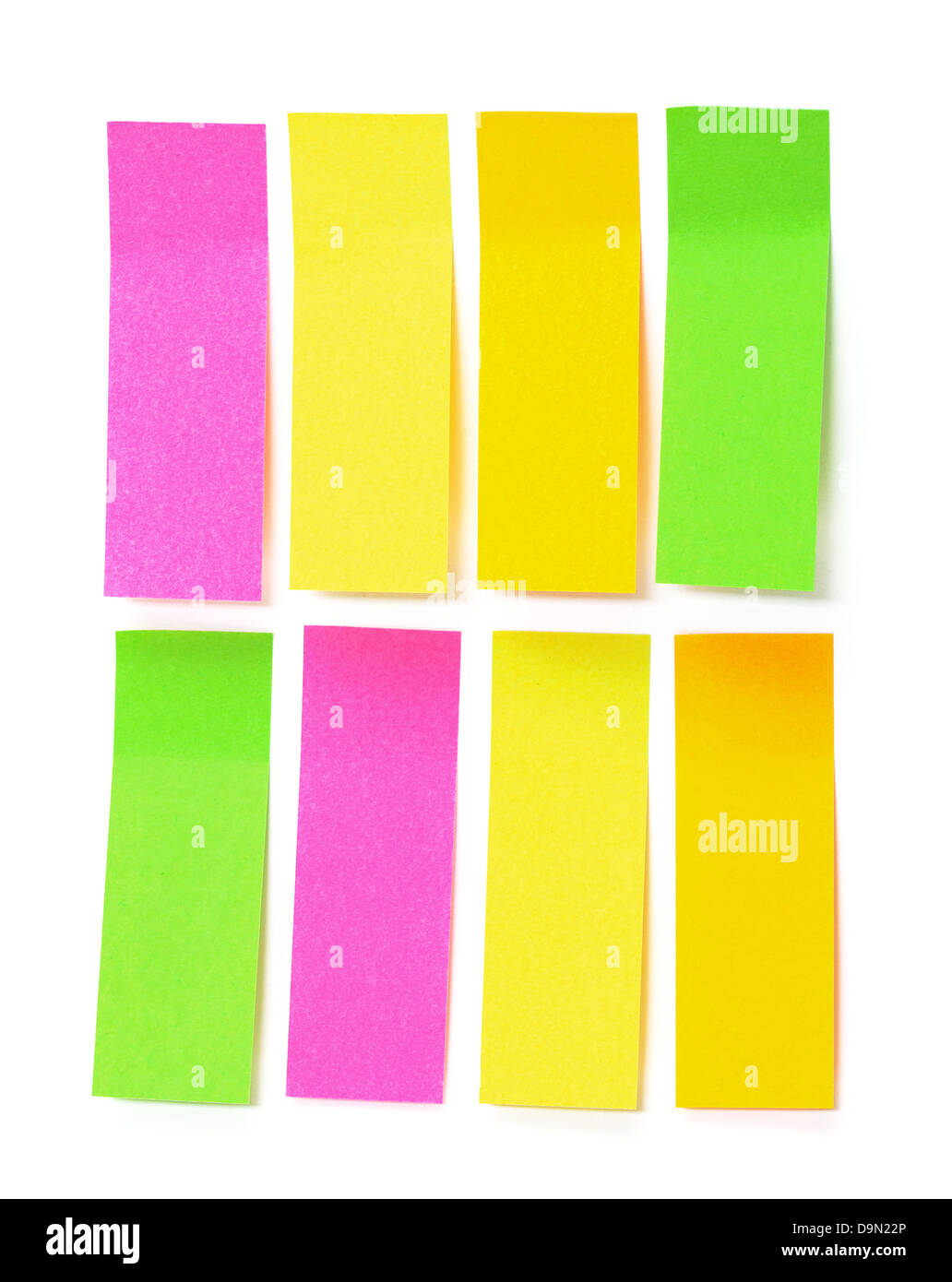 Set of multicolored paper sticky stickers, on white background Stock ...