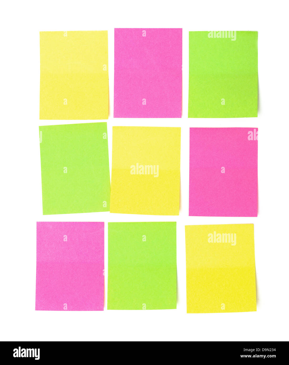 Set of multicolored paper sticky stickers, on white background Stock ...