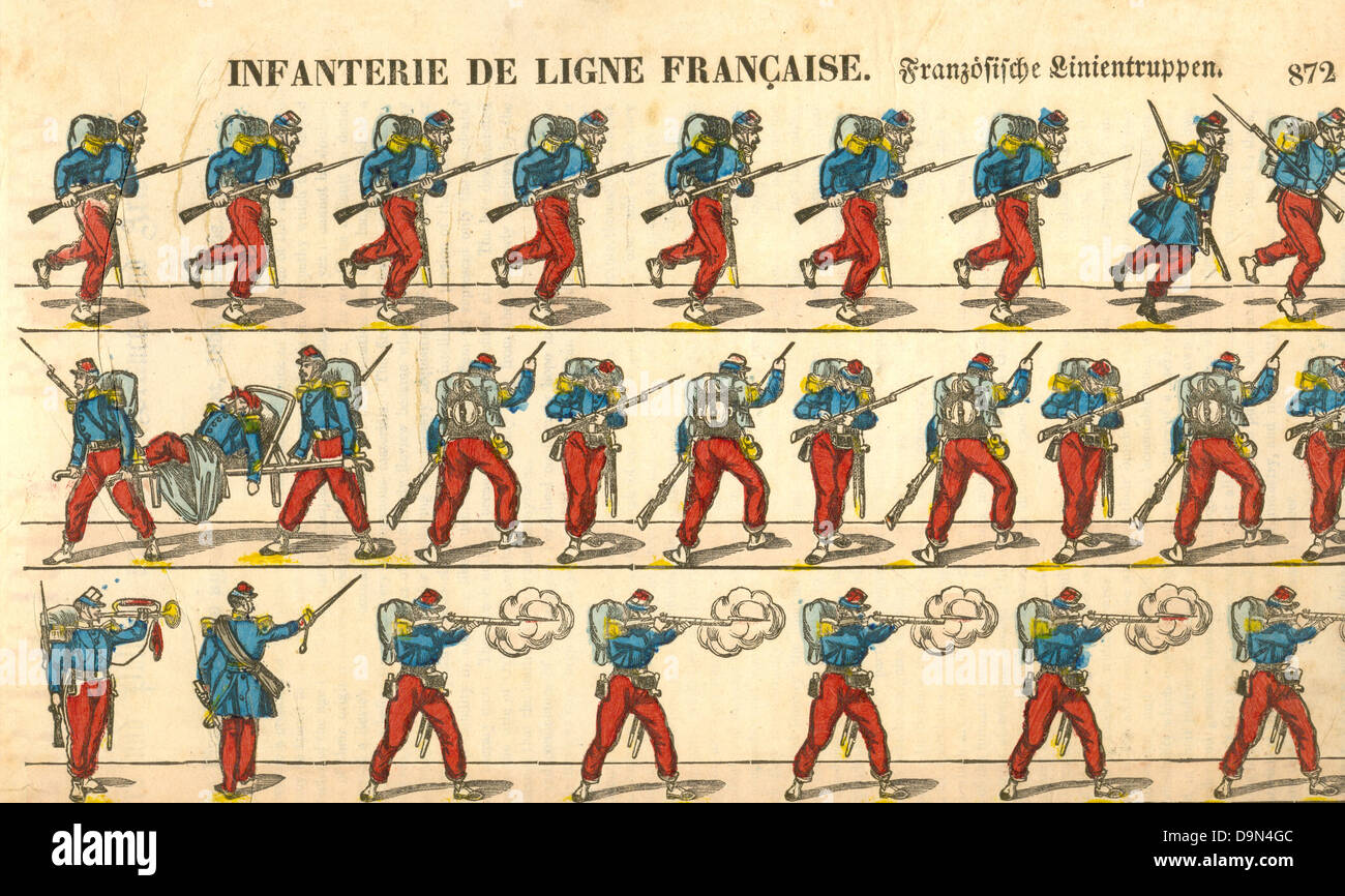 Sheet of French infantry toy soldiers Stock Photo - Alamy
