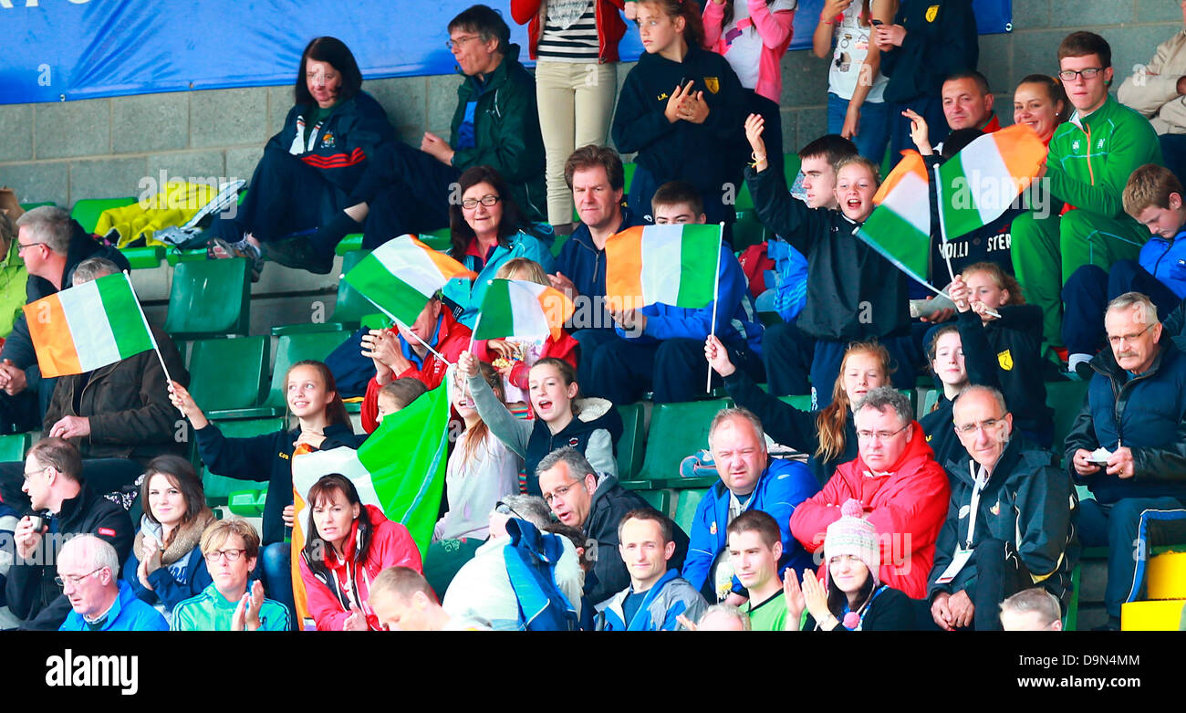 Dublin, Ireland. 23 June 2013. Irish fans cheer on during the European ...