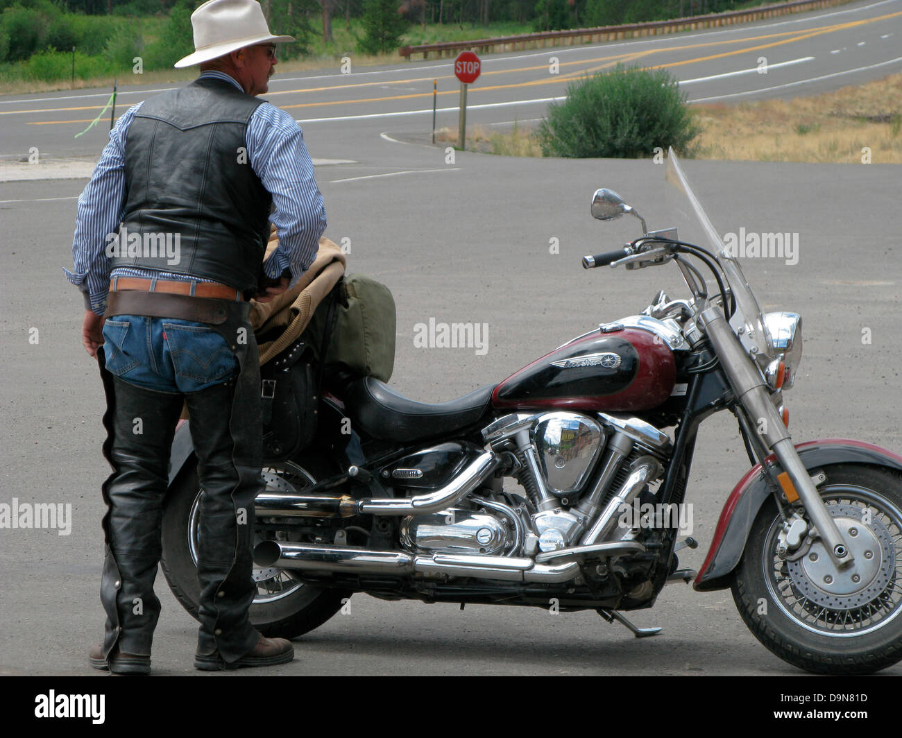 bikers in Yellowstone National Park,wyoming,usa Stock Photo - Alamy