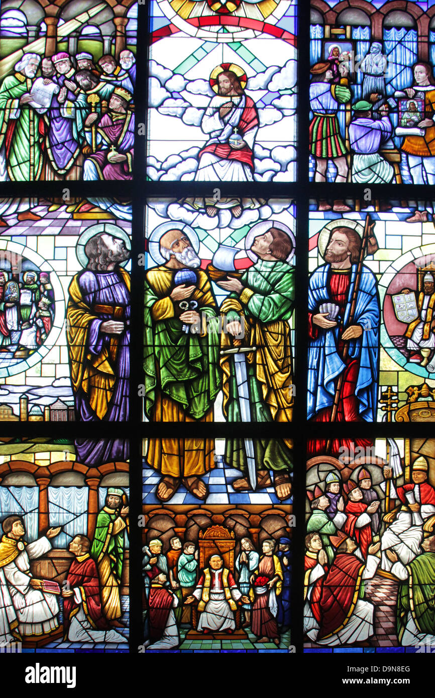 Stained-glass windows at the Mary Queen of the Universe Minor Basilica ...