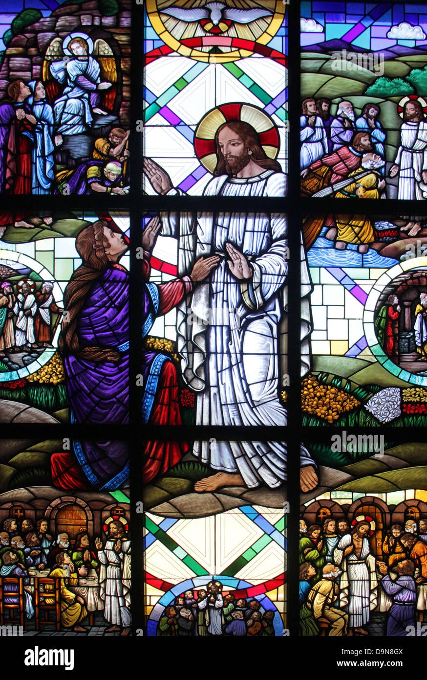 Stained-glass windows at the Mary Queen of the Universe Minor Basilica ...