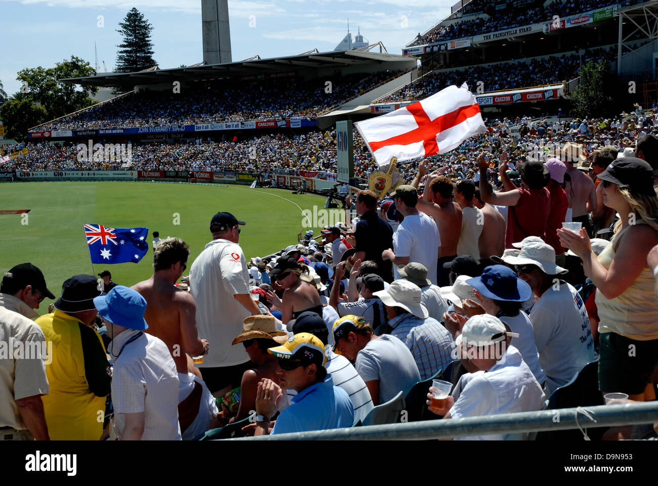 English fans flying the flag at Australia versus England Test Match at ...