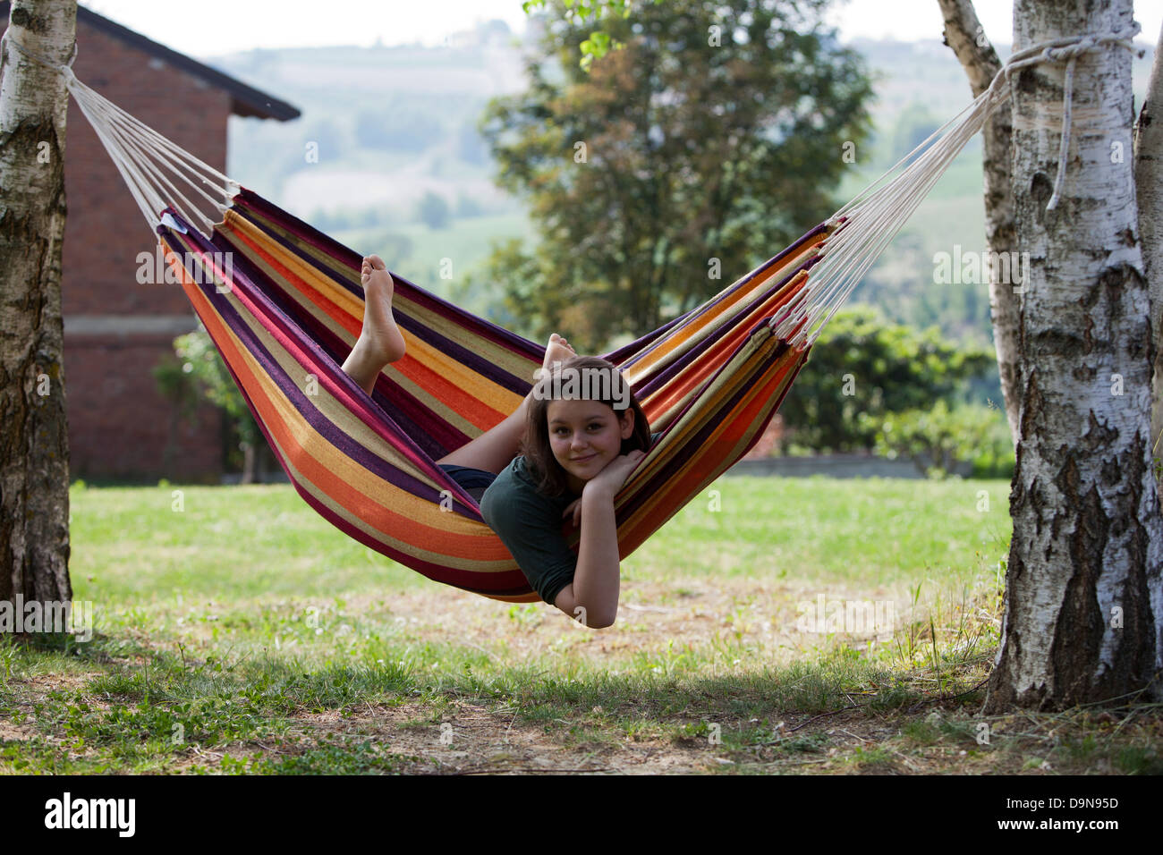 girl in a hammock Stock Photo - Alamy