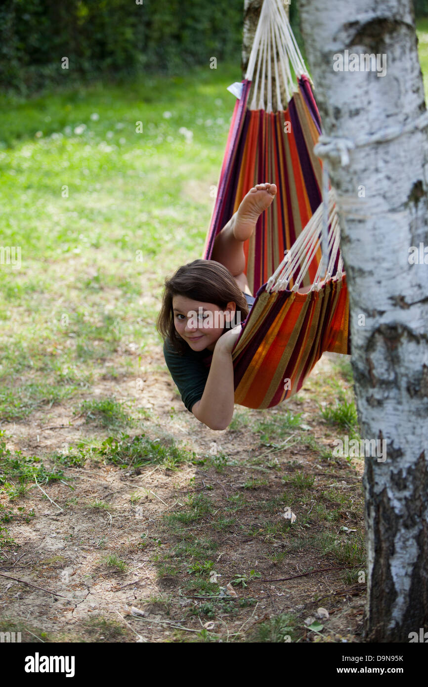 girl in a hammock Stock Photo - Alamy