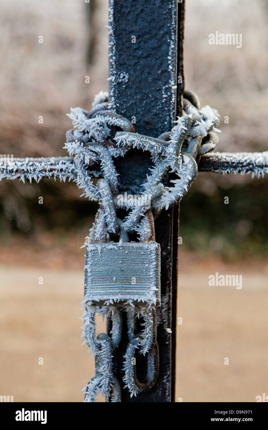 Formation of ice on a gate hi-res stock photography and images - Alamy