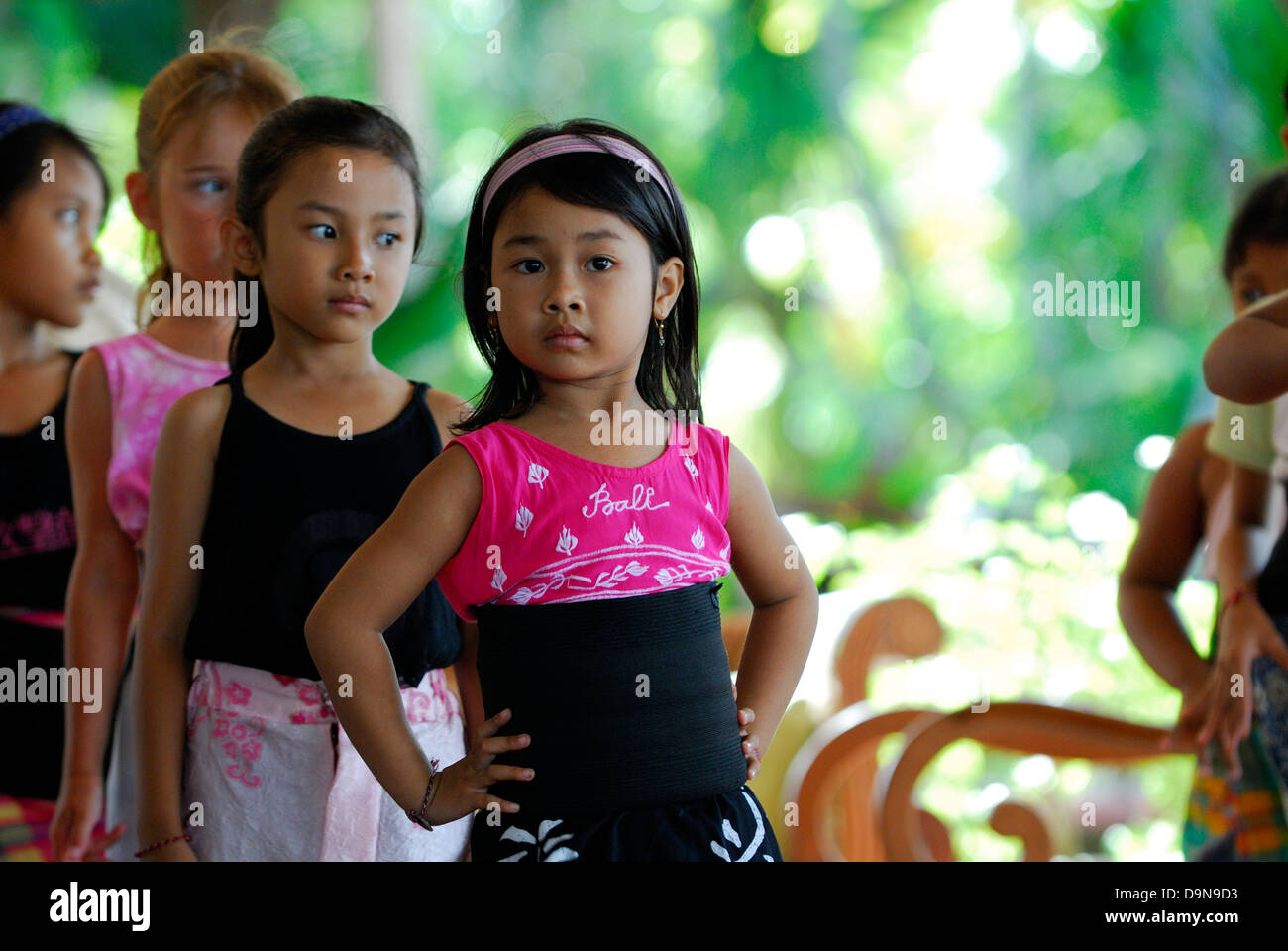 Children at traditional Balinese dance school. Sanur, Bali, Indonesia ...