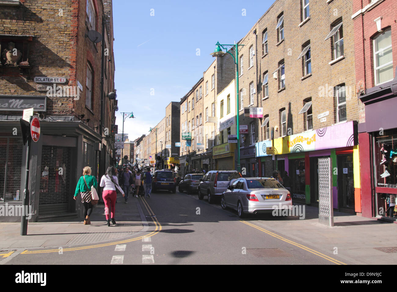 Brick Lane street scene in the East End of London Stock Photo - Alamy