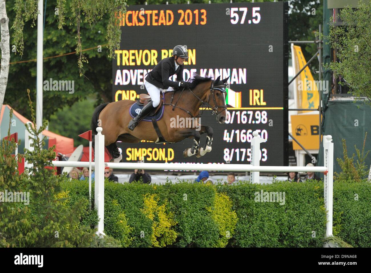 Hickstead, England, UK. 23rd June, 2013. Trevor Breen riding Adventure ...
