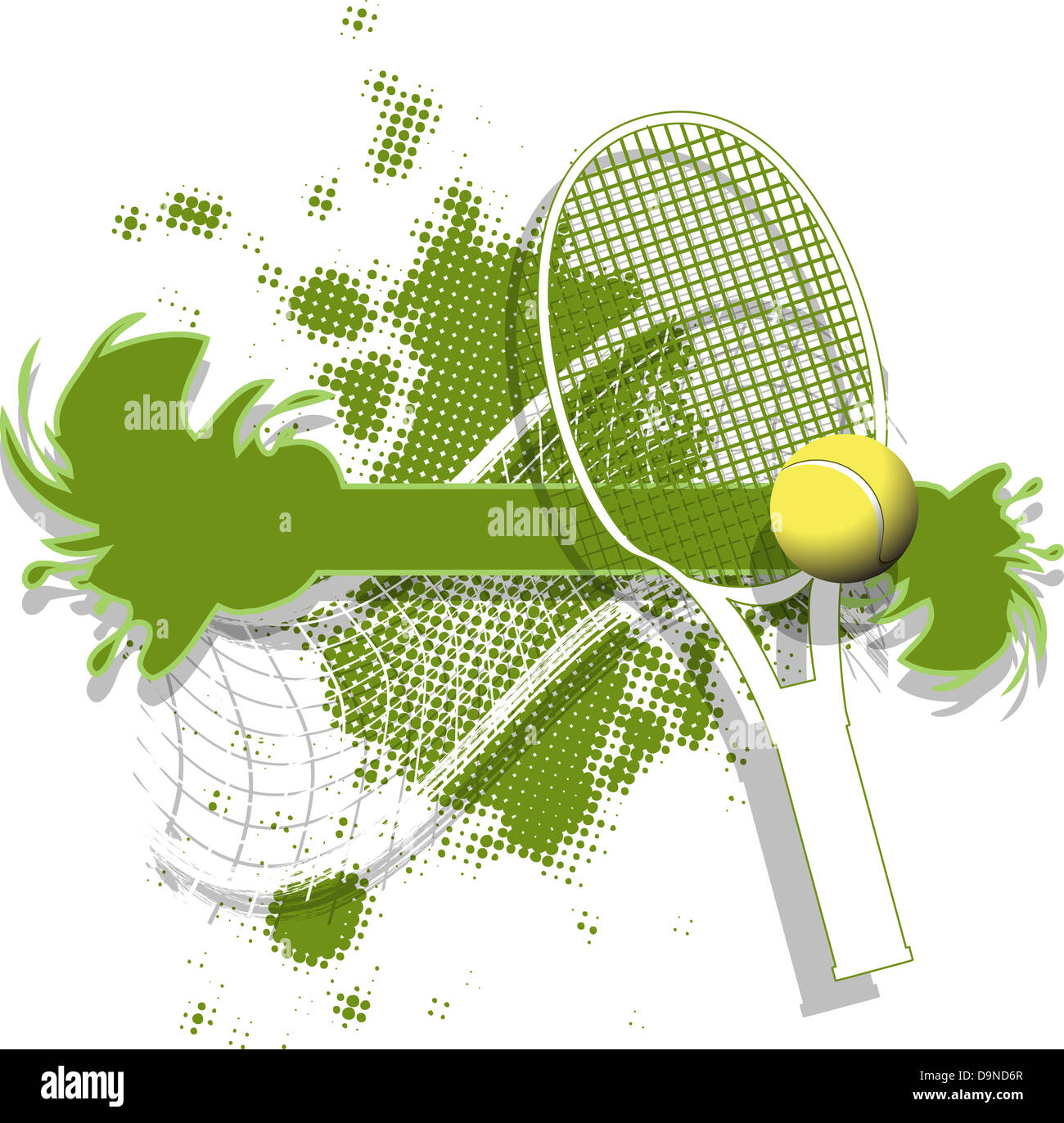 illustration tennis ball on abstract green background Stock Photo - Alamy