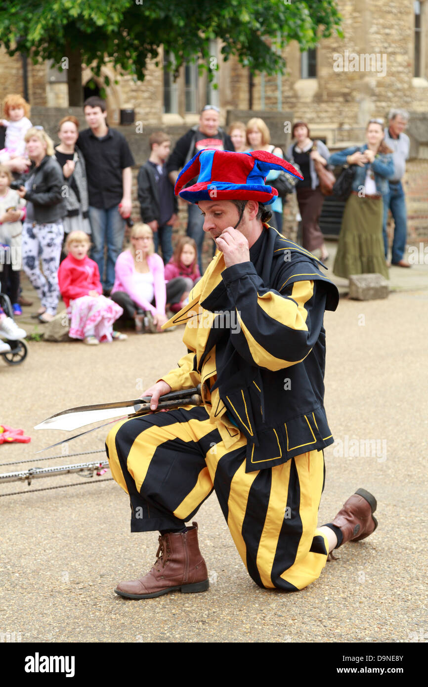 Jester juggling knives, Peterborough Heritage Festival 22 June 2013 ...