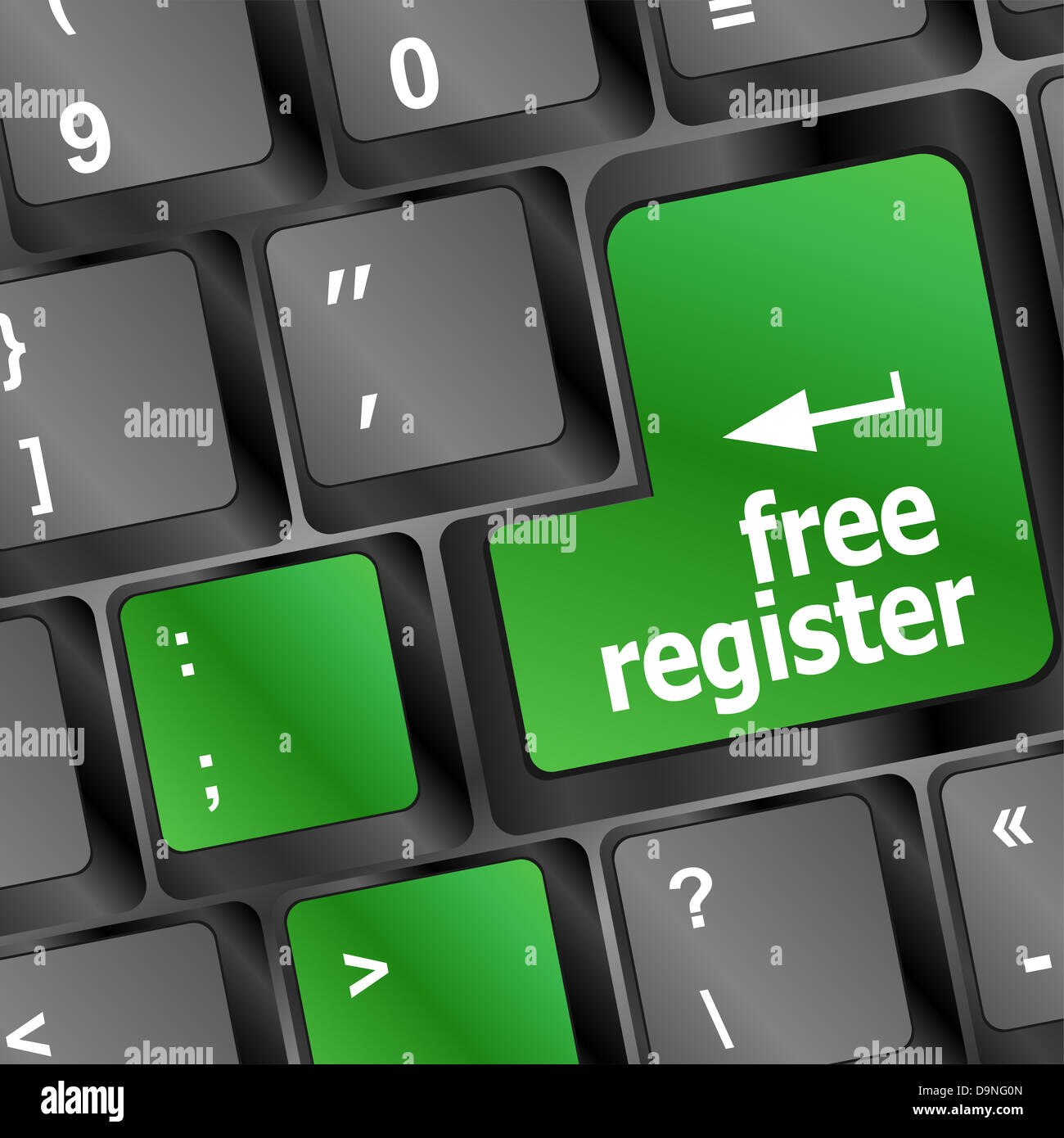 free register computer key showing internet concept Stock Photo - Alamy