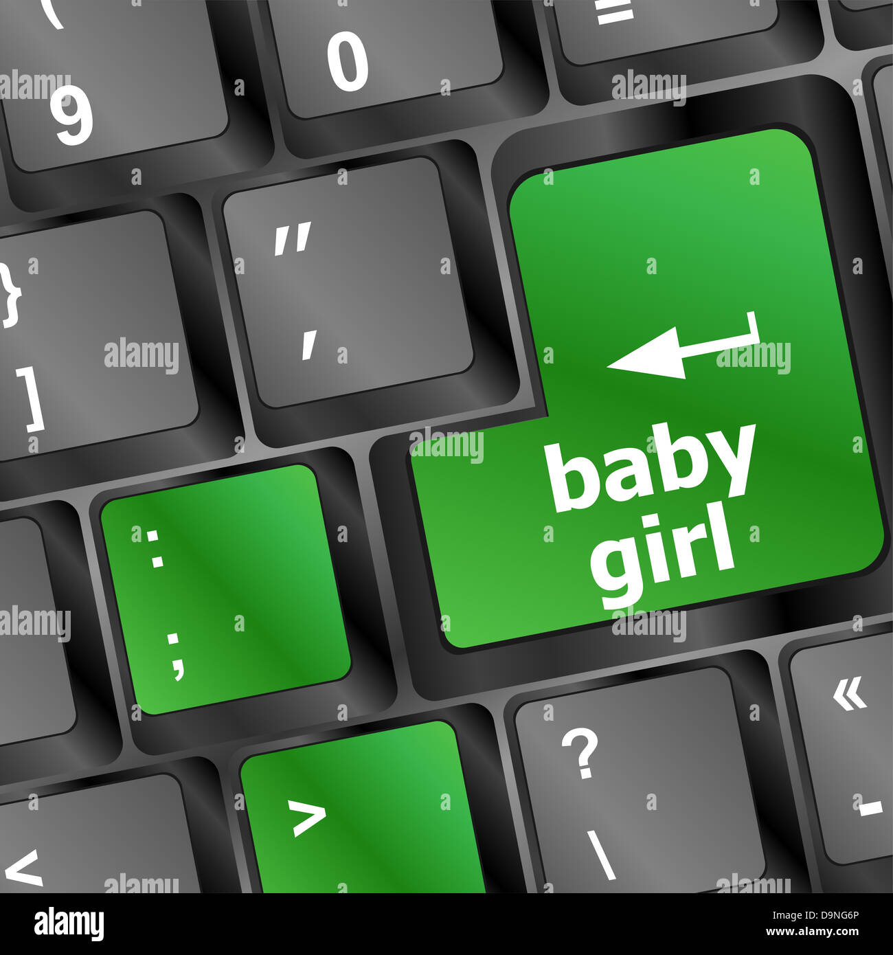 Keyboard with baby girl word on computer button Stock Photo - Alamy