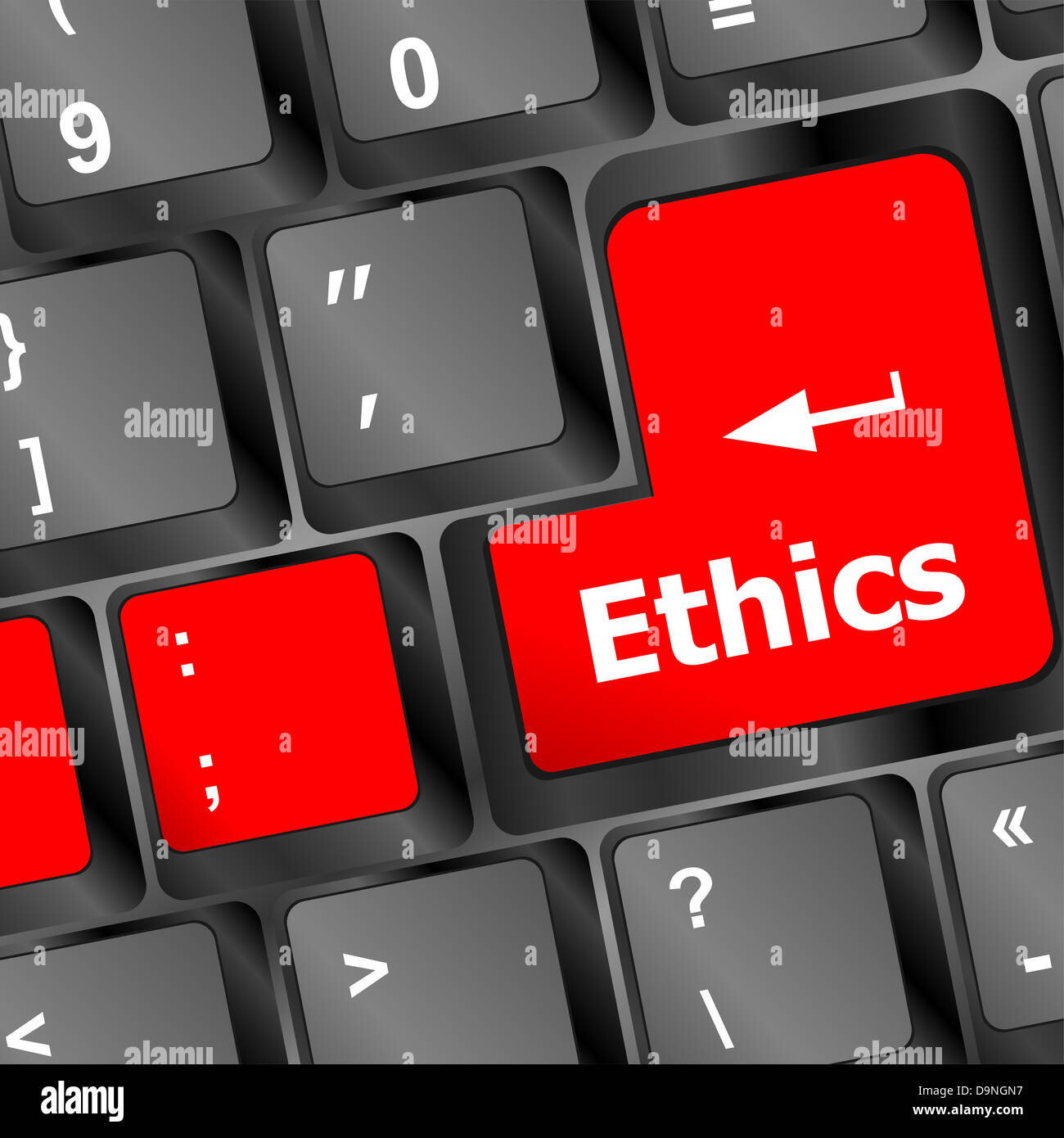 ethics concept on the modern computer keyboard key Stock Photo - Alamy