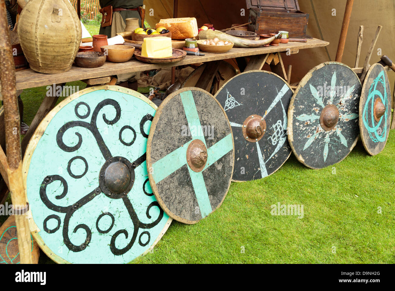 Shield row hi-res stock photography and images - Alamy