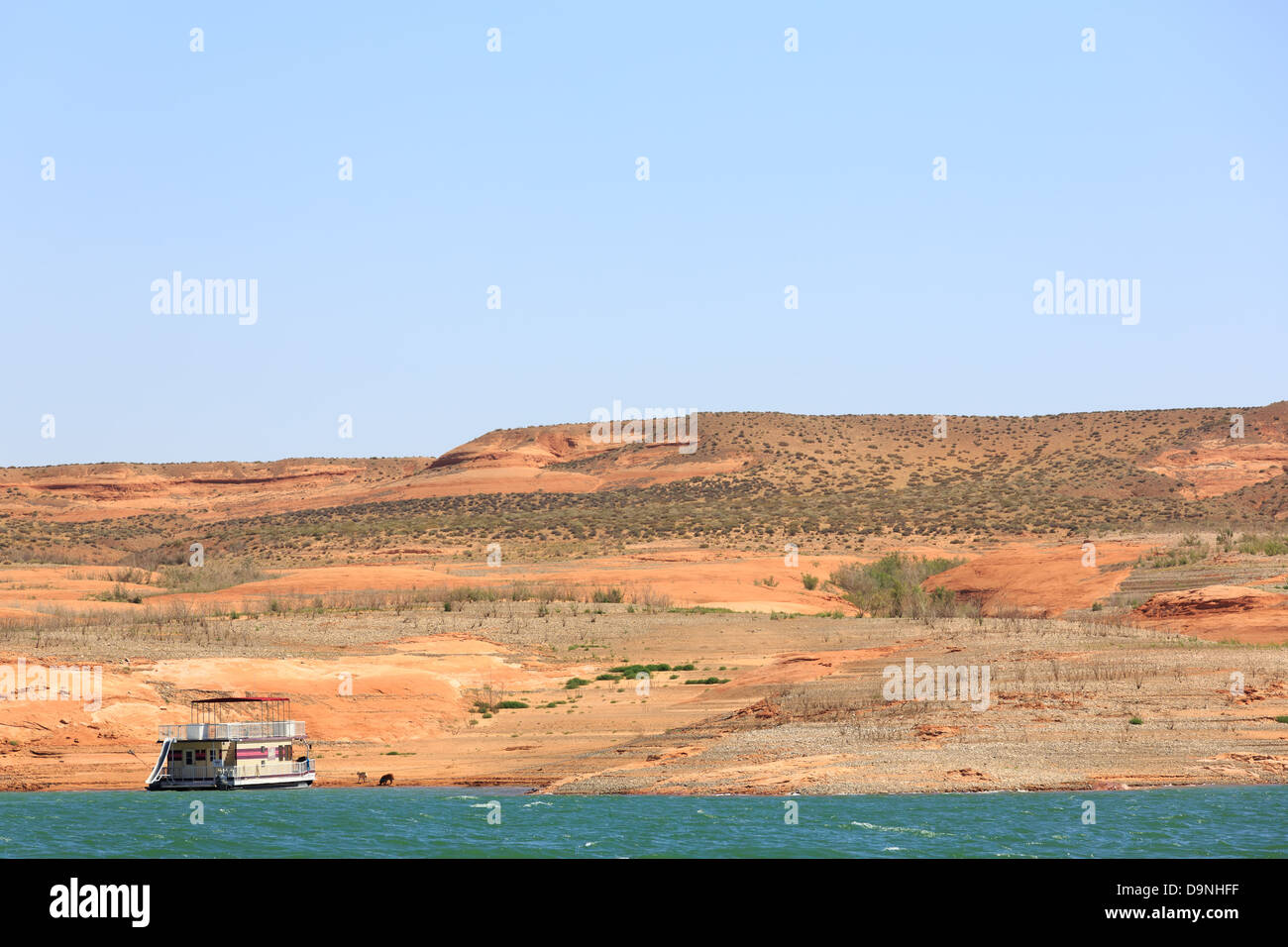 A beached houseboat in Bullfrog Bay at Lake Powell in Utah Stock Photo ...