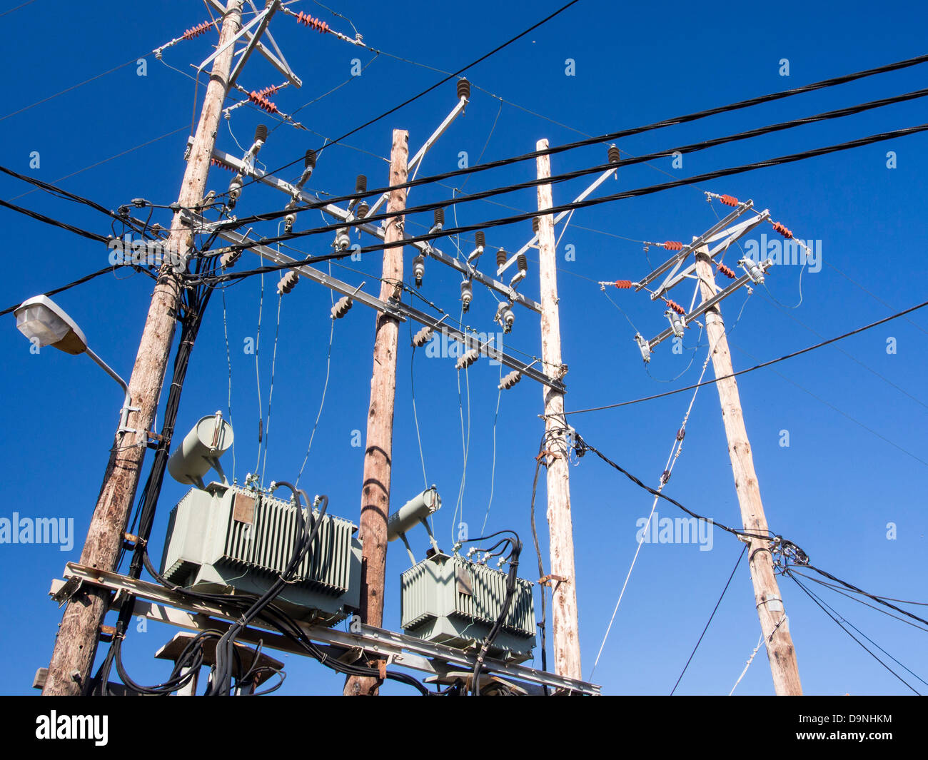 Electricity pylons on Lesvos, Greece Stock Photo - Alamy