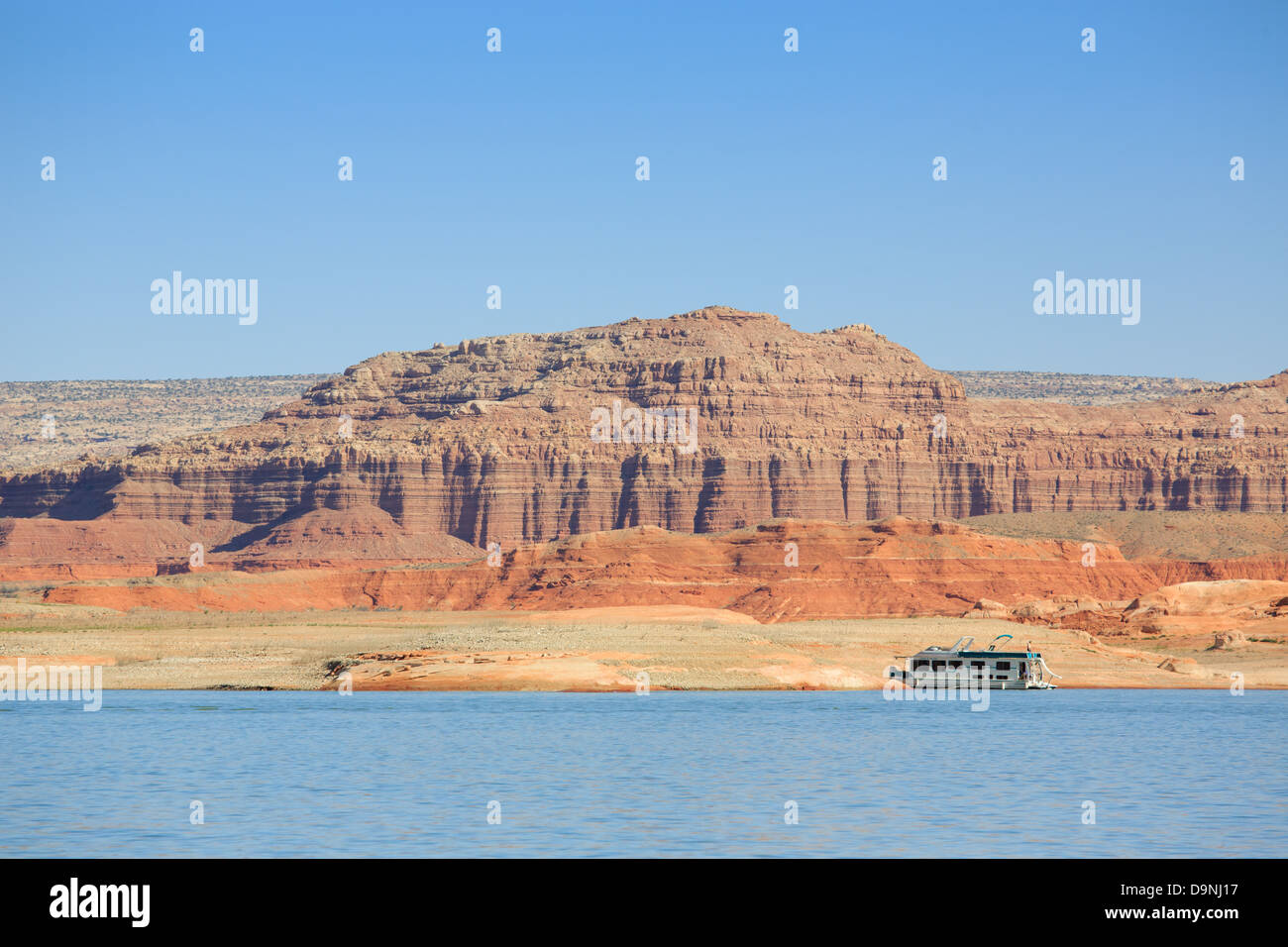 A beached houseboat in Bullfrog Bay at Lake Powell in Utah Stock Photo ...