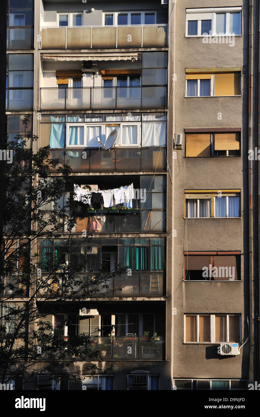 Soviet style residential block, Belgrade, Serbia Stock Photo - Alamy