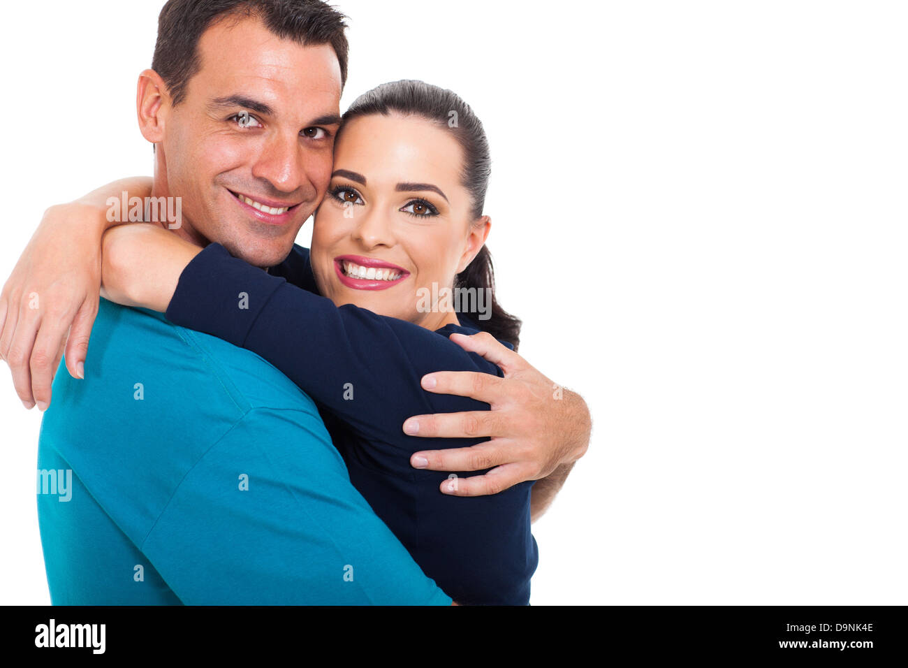 closeup portrait of Caucasian couple hugging Stock Photo - Alamy