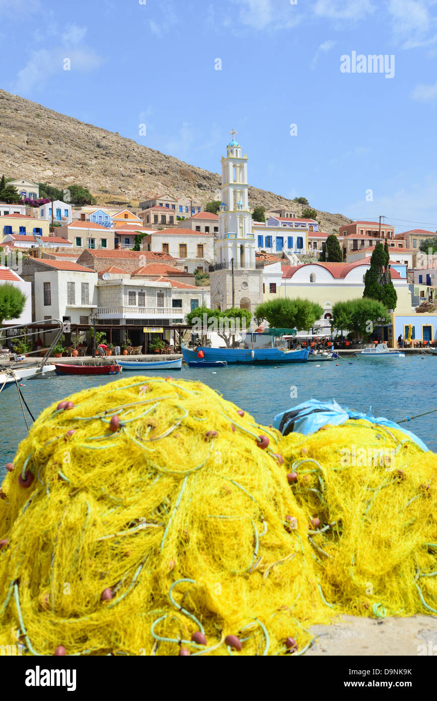 Waterfront, Port of Emporio, Halki (Chalki), Rhodes (Rodos) Region, The ...