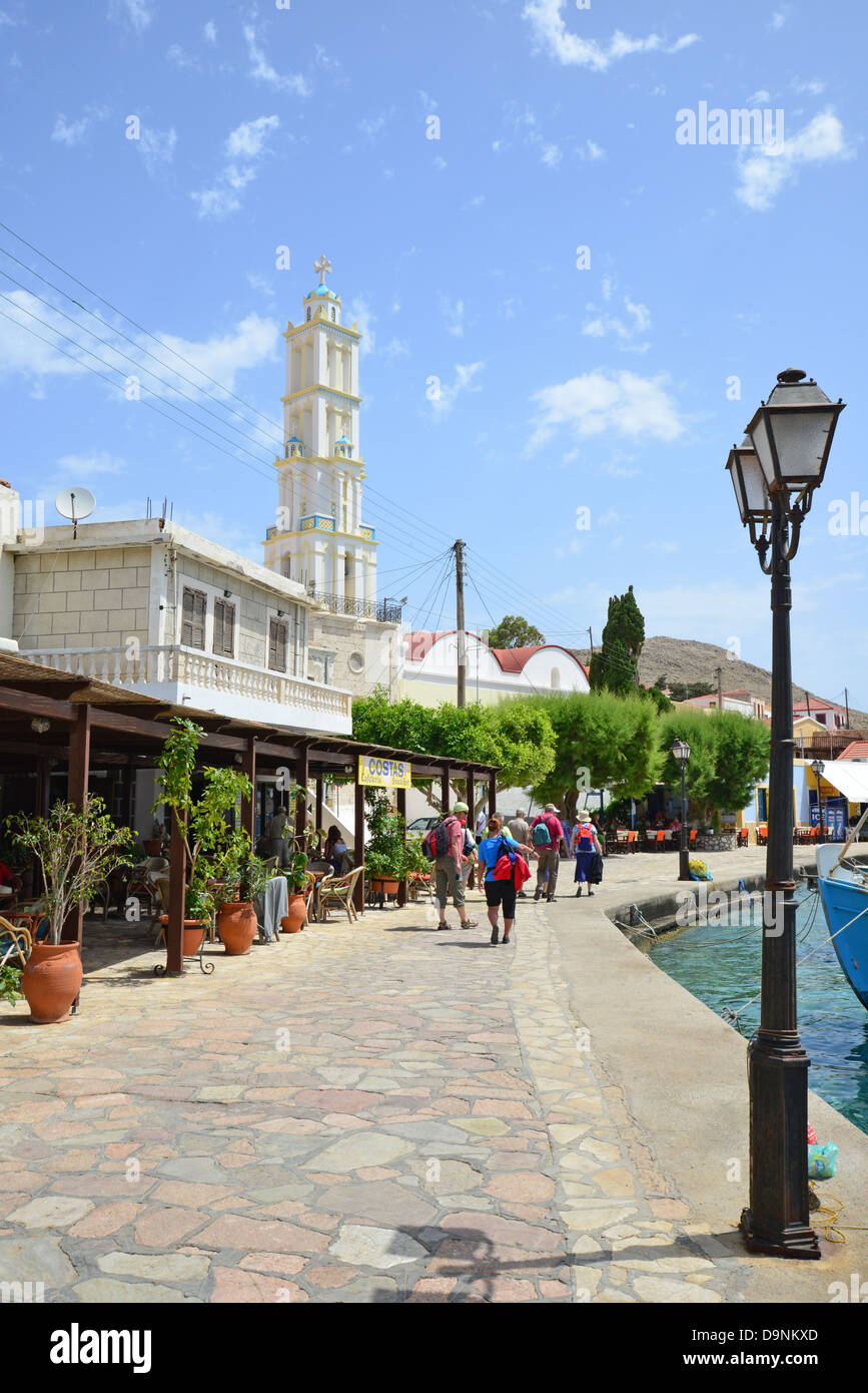 Waterfront, Port of Emporio, Halki (Chalki), Rhodes (Rodos) Region, The ...