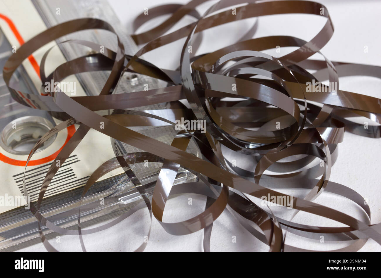 Broken audio cassette Stock Photo - Alamy