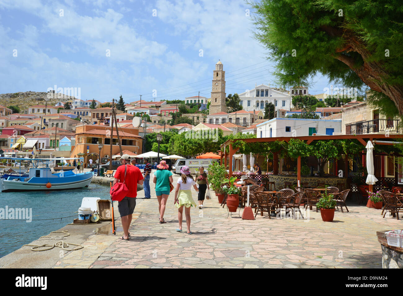 Waterfront, Port of Emporio, Halki (Chalki), Rhodes (Rodos) Region, The ...