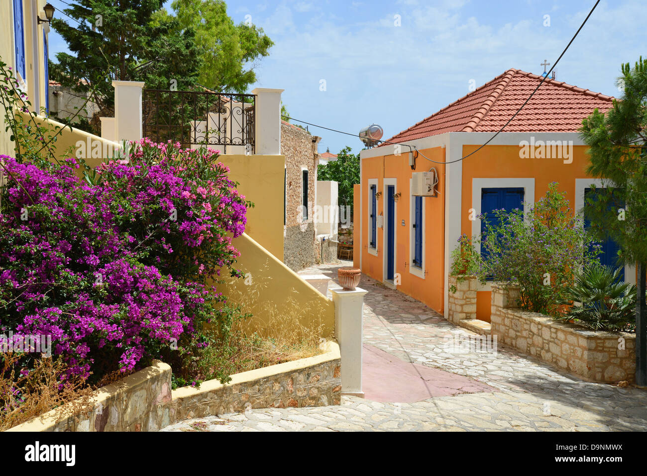 Street scene, Emporio, Halki (Chalki), Rhodes (Rodos) Region ...