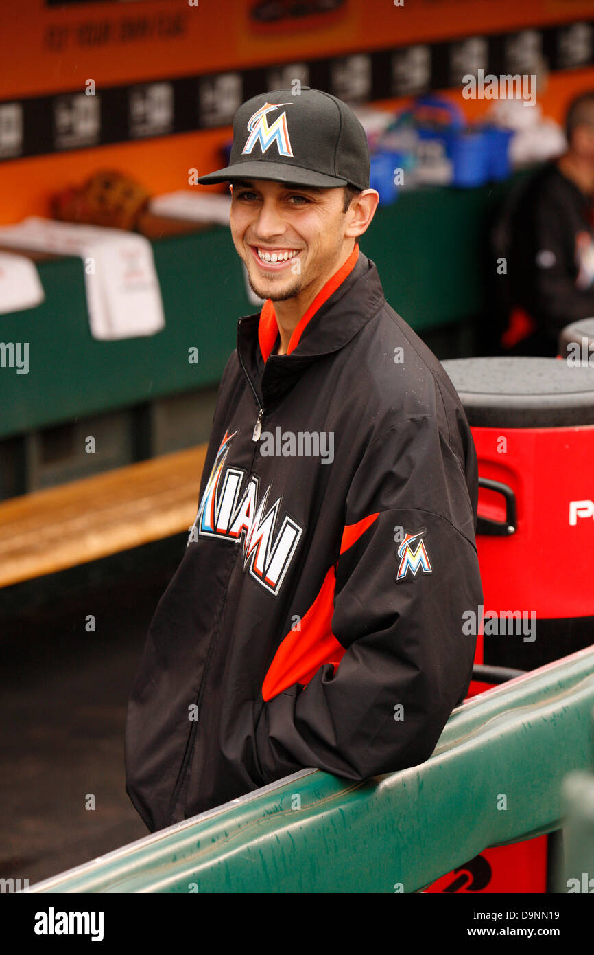 San Francisco, CA, USA. June 23, 2013. Miami pitcher Steve Cishek ...